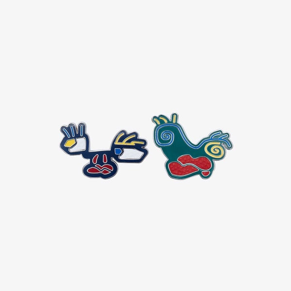 BTS - ARTIST MADE COLLECTION BY BTS OFFICIAL MERCH V BROOCH SET (FACES ...